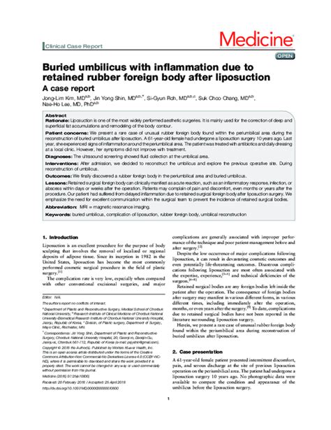 Pdf Buried Umbilicus With Inflammation Due To Retained Rubber Foreign