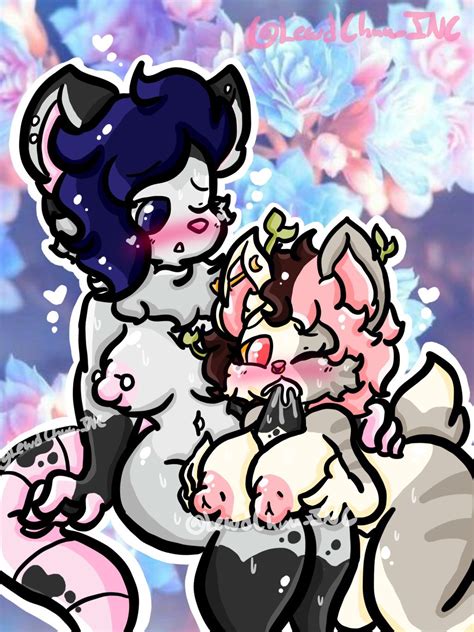 Rule 34 American Opossum Anthro Blue Eyes Blue Hair Blush Breast Play Breasts Domestic Cat