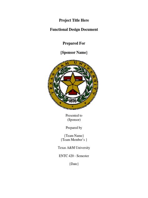 functional design document pdf specification technical standard