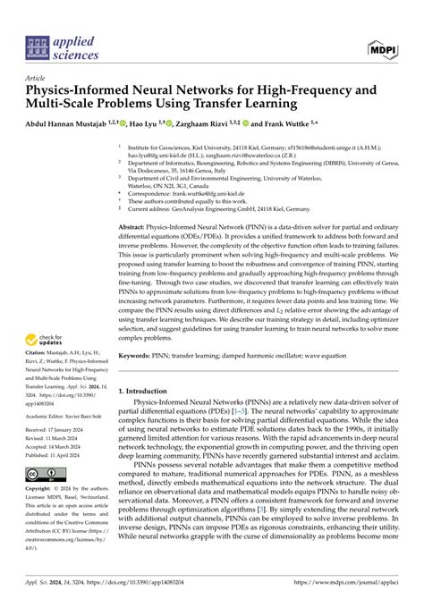 Pdf Physics Informed Neural Networks For High Frequency And Multi Scale Problems Using