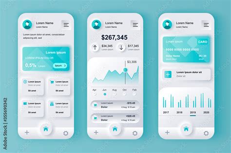 Finance Services Unique Neumorphic Design Kit For Mobile App Online
