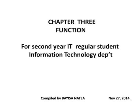 Chapter Three Functionpptx Programming Languages Computing