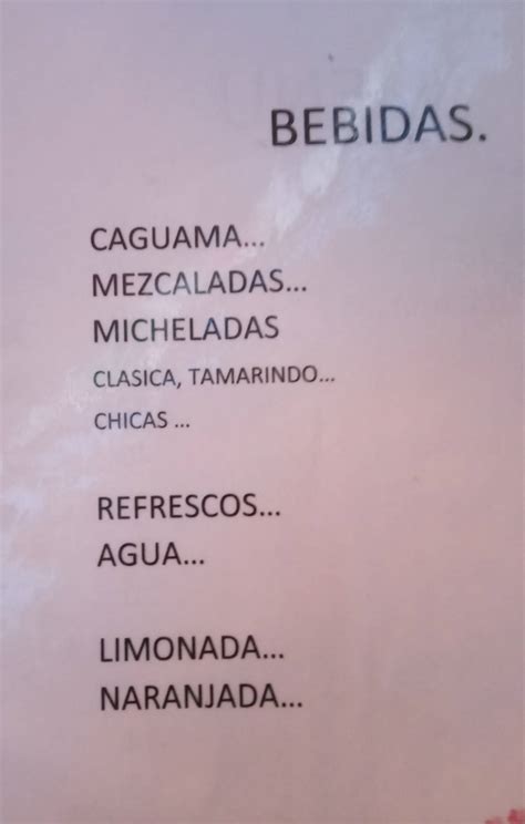 Menu At Restaurant Bar María Luvina Morelia