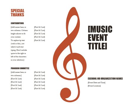 Free Event Program Templates Designs TemplateArchive
