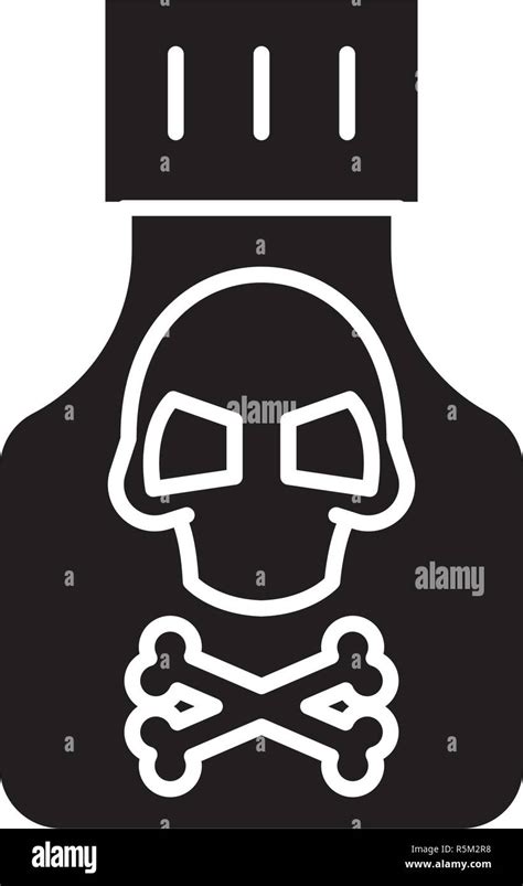 Poison Black Icon Vector Sign On Isolated Background Poison Concept