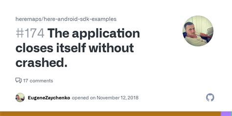 The Application Closes Itself Without Crashed · Issue 174 · Heremaps