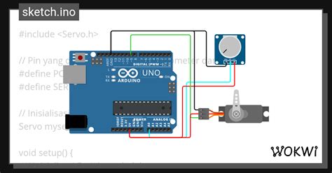 Simulasi Dengan Servo Dan Potensiometer Wokwi Esp32 Stm32 Arduino Simulator