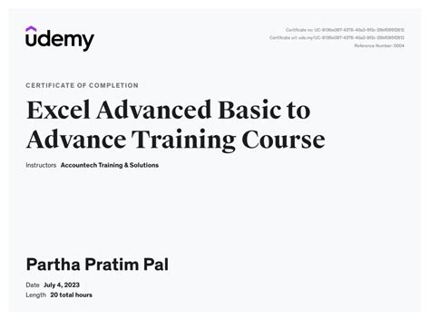 Partha Pratim Pal On Linkedin Udemy Course Completion Certificate