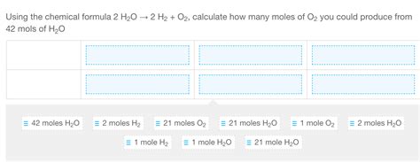 Solved Using The Chemical Formula 2 H2o → 2 H2 O2