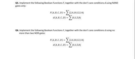 solved implement the following boolean functions f together