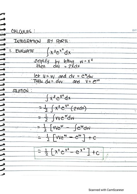 SOLUTION Calculus Integration By Parts Sample Problem Studypool