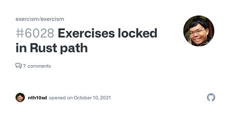exercises locked in rust path · issue 6028 · exercism exercism · github