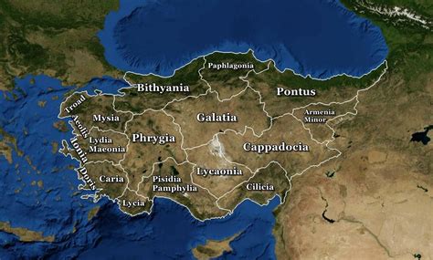 Anatoliaasia Minor With Its Historical Subregions Rturkey