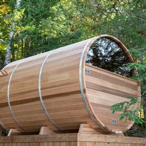 Dundalk Barrel Sauna With Half Moon Windows Heater Included