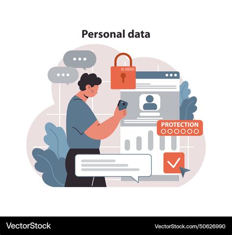 Personal Data Protection Concept Flat Royalty Free Vector
