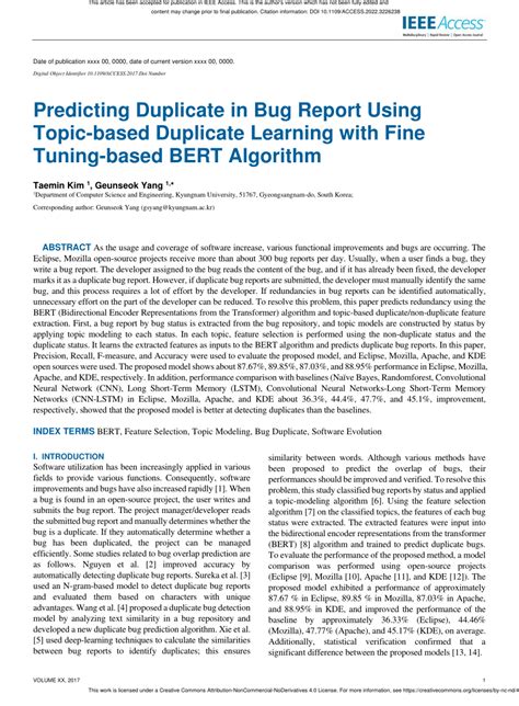 Pdf Predicting Duplicate In Bug Report Using Topic Based Duplicate Learning With Fine Tuning