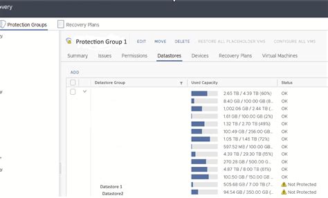storage replication adapter datastore shows not protected in srm