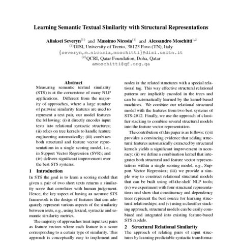 learning semantic textual similarity with structural representations