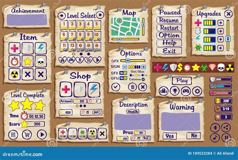 Game User Interface Xx Stock Vector Illustration Of Game 109523284