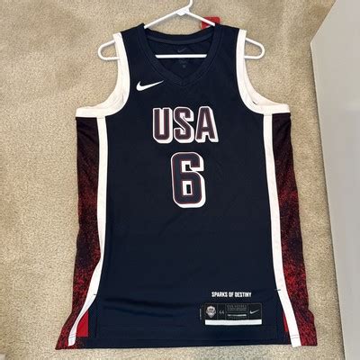 Lebron James Team Usa Basketball Jersey 2024 Olympics Navy Nike