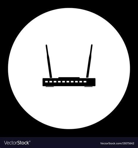 Wireless Computer Network Router Simple Black Vector Image
