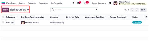 Purchase Agreements List In Odoo 17 Purchase Odoo V17 Enterprise Edition Book