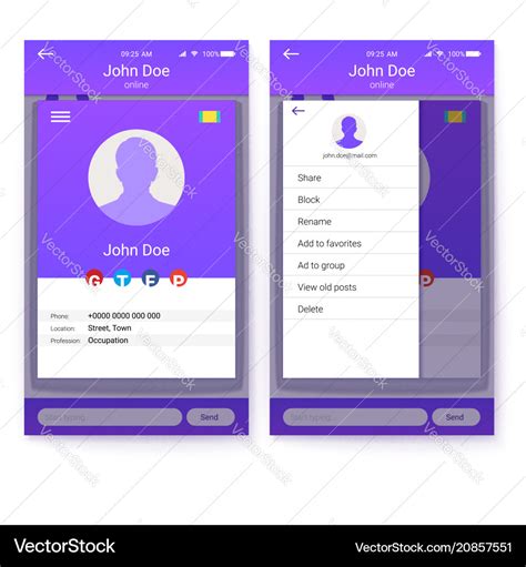 Ui Of Mobile App Gui Design For Responsive Vector Image