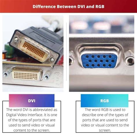 DVI Vs RGB Difference And Comparison