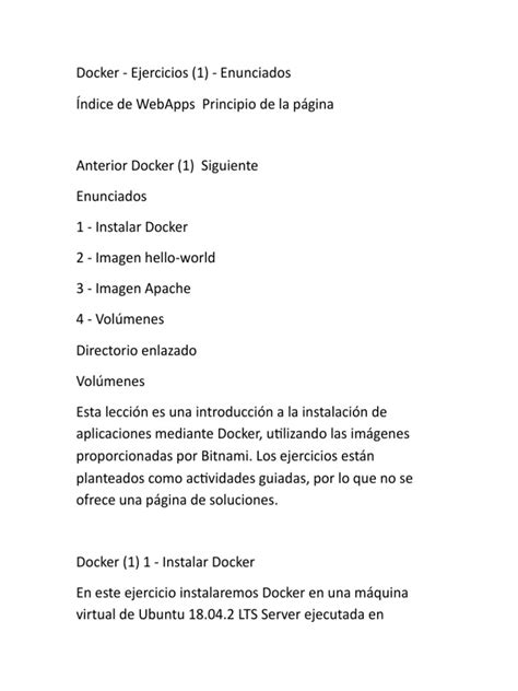 Ejercicios Realizados Sobre Docker Pdf Servidor Apache Red