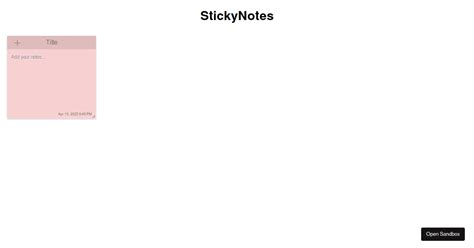 React Stickies Examples Codesandbox