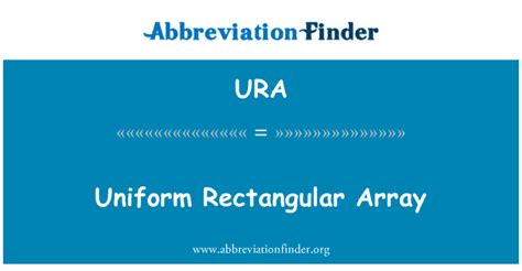 Ura 代表 均匀的矩形阵列 Uniform Rectangular Array