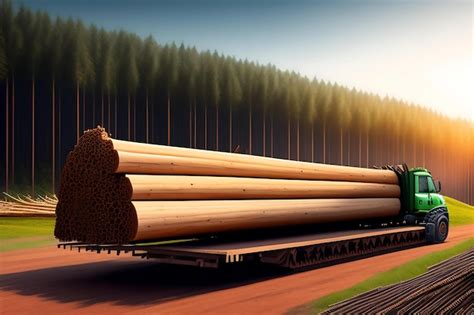 Premium Ai Image Logging Timber Wood Industry