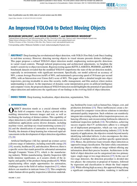 pdf an improved yolov8 to detect moving objects