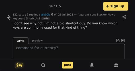 Reply On Stacker News Keyboard Shortcuts Stacker News ~meta