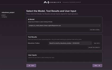 Robustness Test Ai Verify User Guide