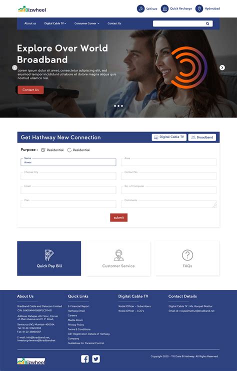 Broadband Site Design 1 Images Behance
