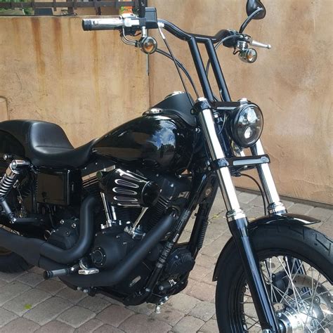 16 In Black Handlebar Mx T Bars Fit For Harley Road King Softail Dyna