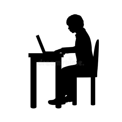 Computer Silhouette Teen Stock Illustrations 105 Computer Silhouette