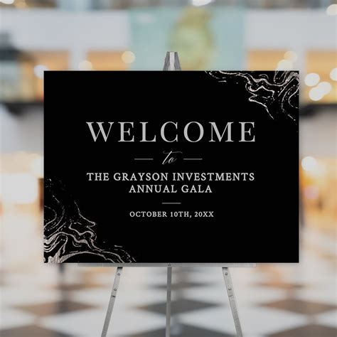 Elegant Printable Welcome Sign Gala Night Party Editable Office Sign