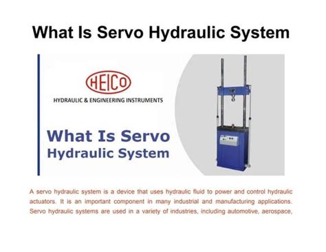 The Servo Hydraulic System Pdf