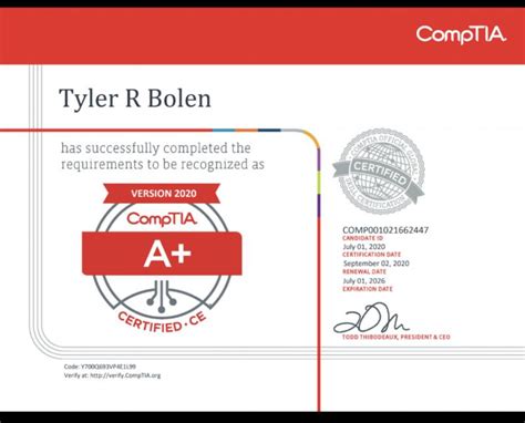 Tyler Bolen On Linkedin Comptia Certification Certifications Certified Itprofessional Job
