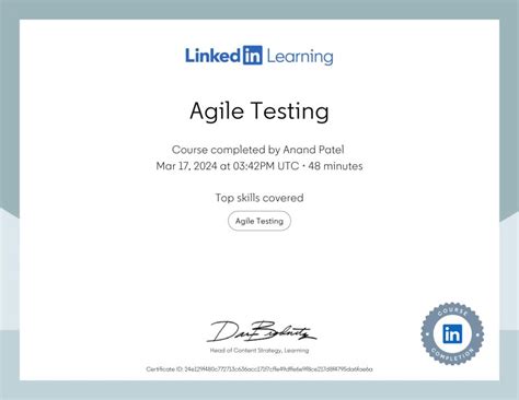 Completed Agile Testing Course Anand Patel Posted On The Topic Linkedin