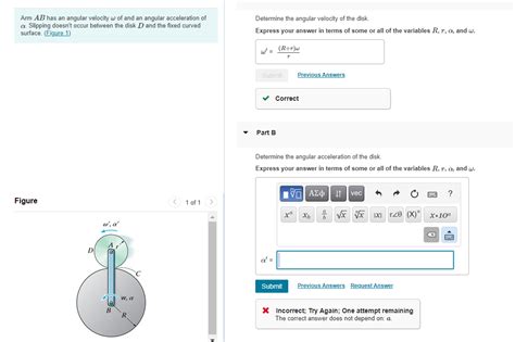Solved Arm AB Has An Angular Velocity W Of And An Angular Chegg Com