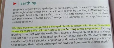Earthingsuppose A Negatively Charged Object Is Put In Contact With The