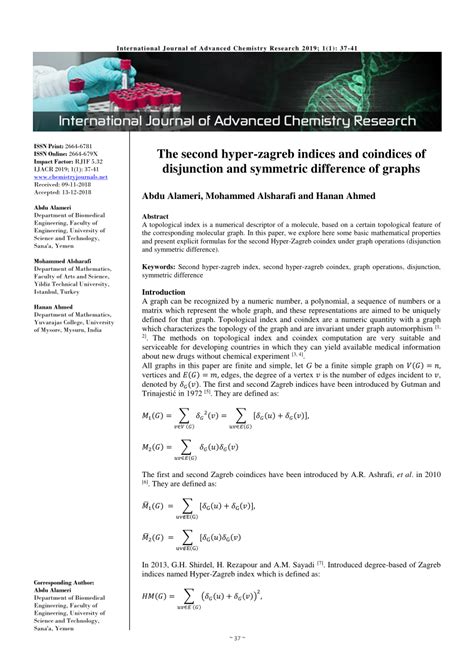 Pdf The Second Hyper Zagreb Indices And Coindices Of Disjunction And