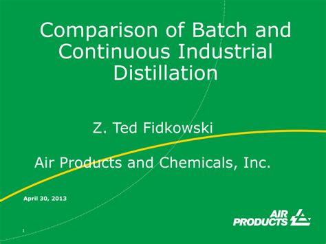 Pdf 295782 Comparison Of Batch And Continuous Industrial Distillation
