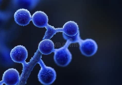 Microscopic Blue Molecular Structure Intricate 3d Rendering Stock Illustration Illustration Of