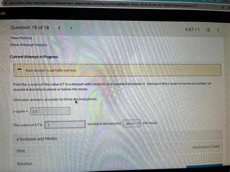 Solved Find The Z Score Of The Value In A Dataset With Chegg