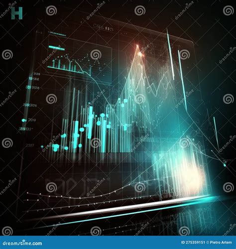 Financial Graphs Glowing Lines And Diagram Generative Ai Stock Illustration Illustration Of