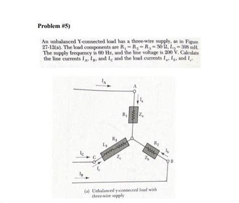 solved an unbalanced y connected load has a three wire